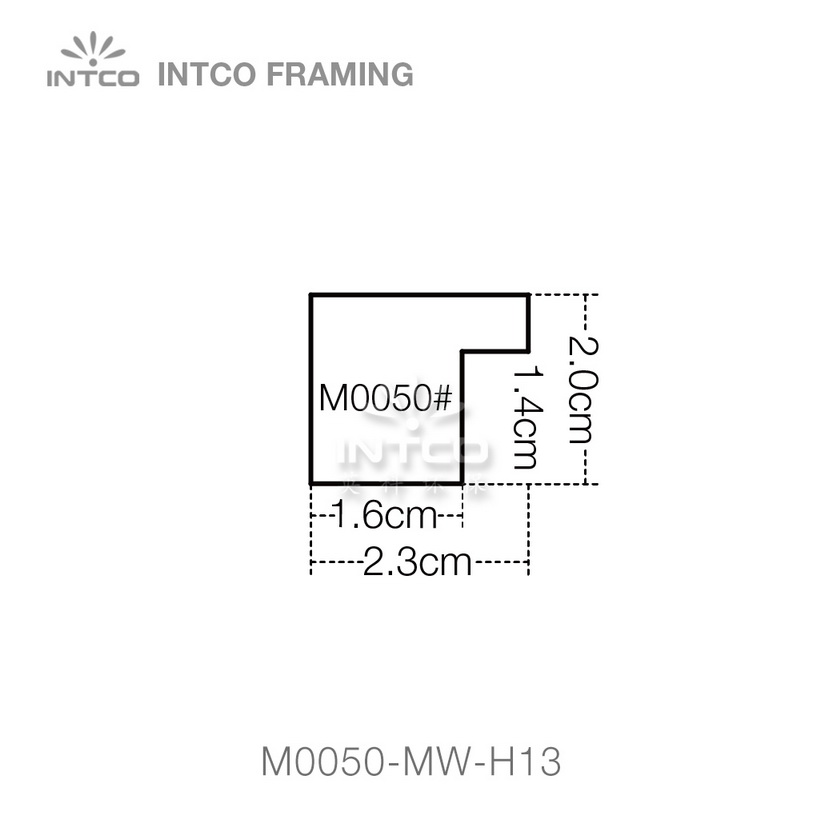 M0050-MW-H13 0.91" Width MDF Picture Frame Moulding - INTCO Framing